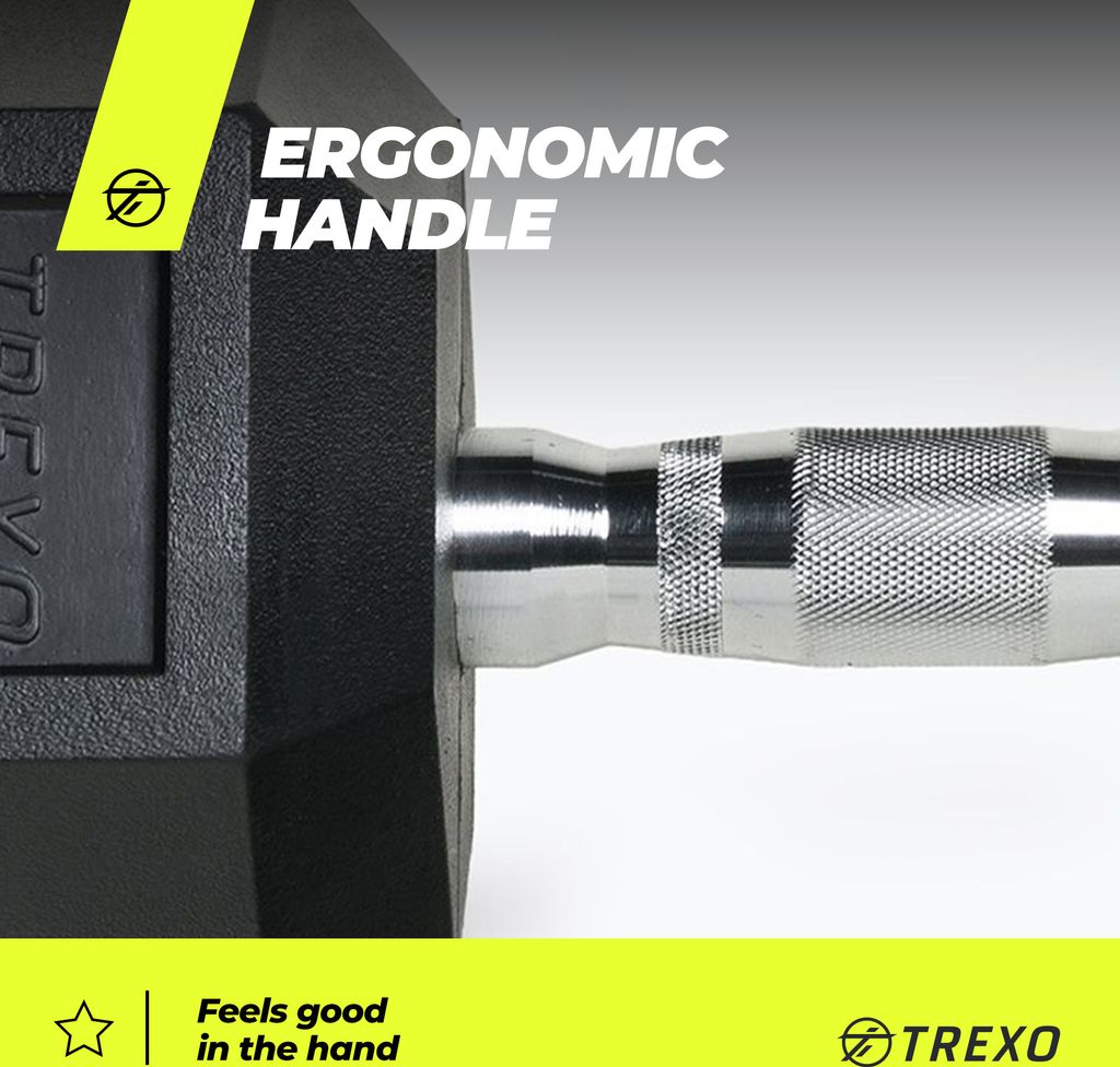 TREXO Hantel 10kg Hexagon Durable gummierte | Kaufland.de
