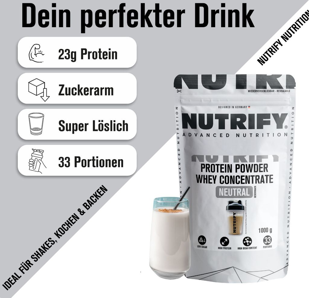Whey Proteinpulver Konzentrat Neutral 1 kg, | Kaufland.de