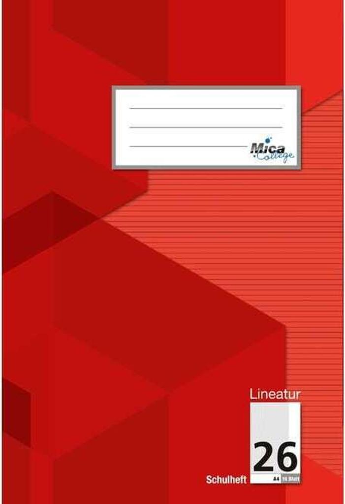 Schulheft A4 - Lineatur 26 - kariert mit Rand - 16 Blatt