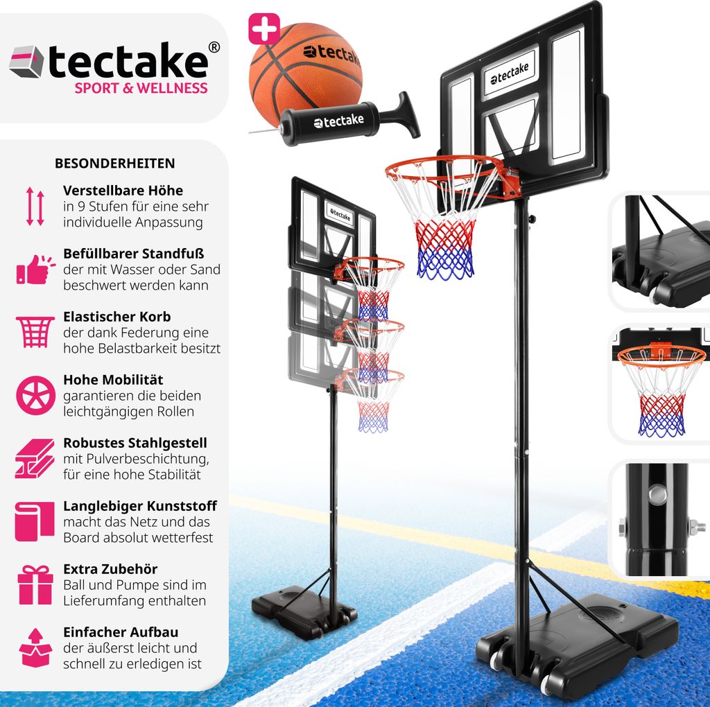 Basketballkorb Dirk, Korbhöhe 230 - 305 cm, | Kaufland.de