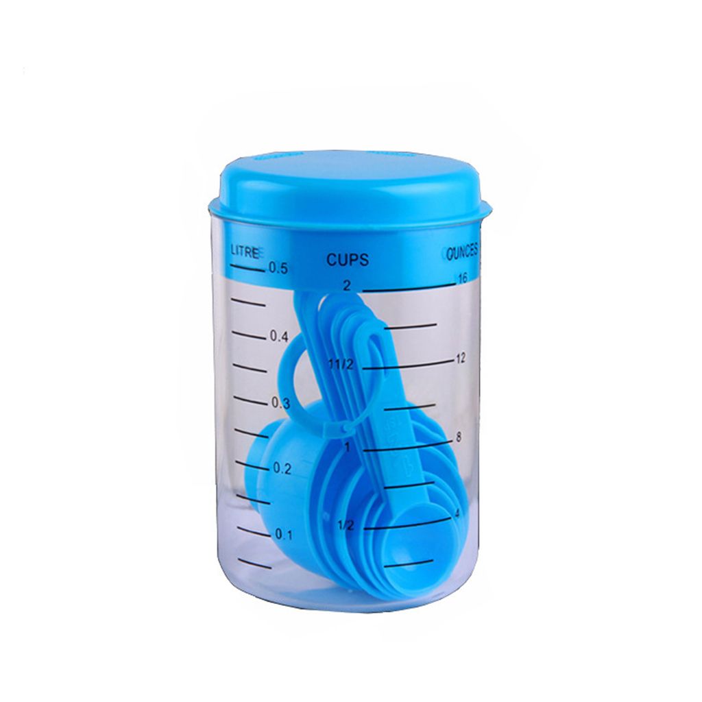7pcs/Set Plastikmessung Tasse Löffel Mehl Milch