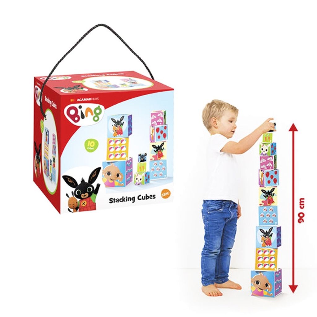 Bing Stacking Cubes, 2 rok / roky, 10 kusov, Lepenka