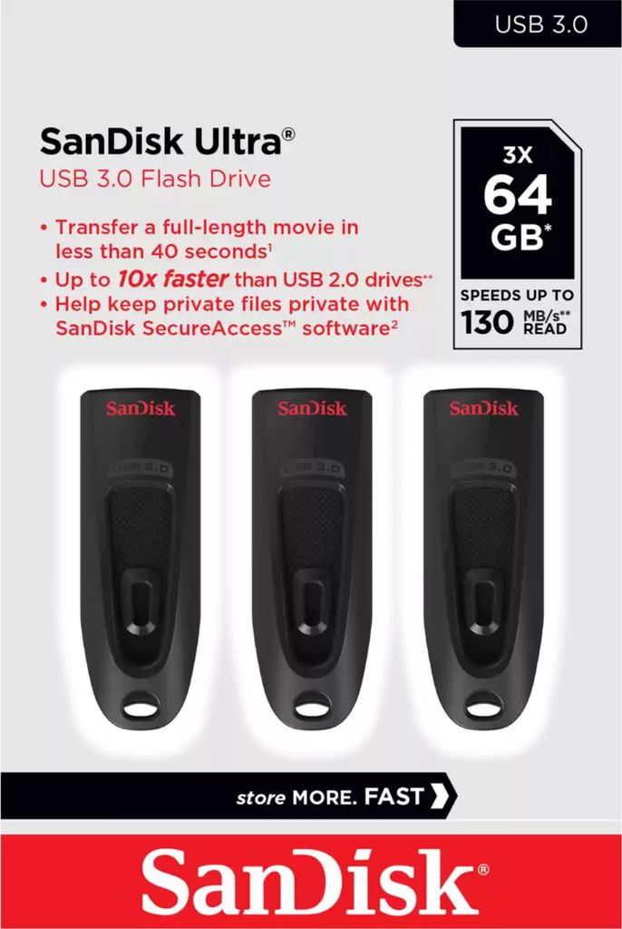 SanDisk Ultra USB flash disk 64 GB USB Type-A 3.0 Black