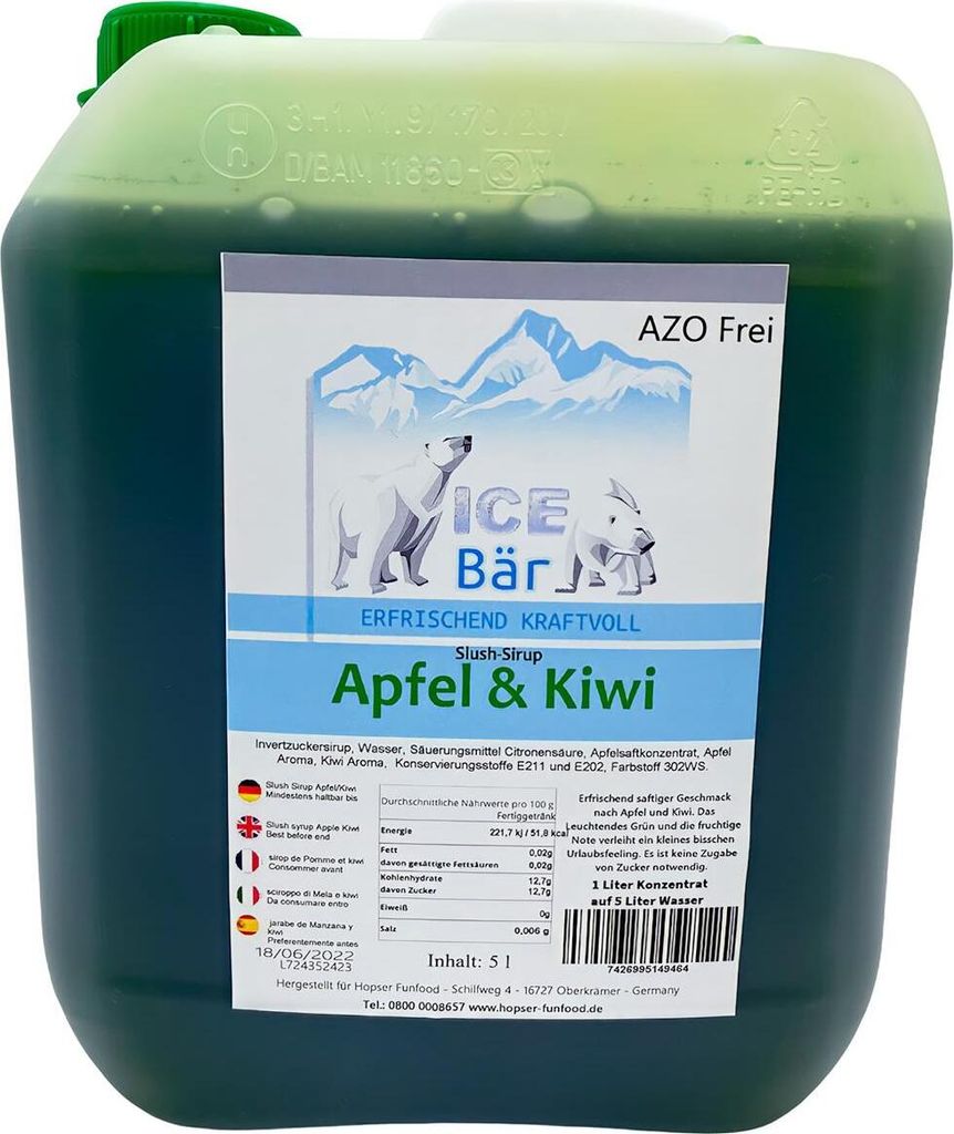 ICE BÄR Slush Sirup Konzentrat AZO FREI Apfel | Kaufland.de
