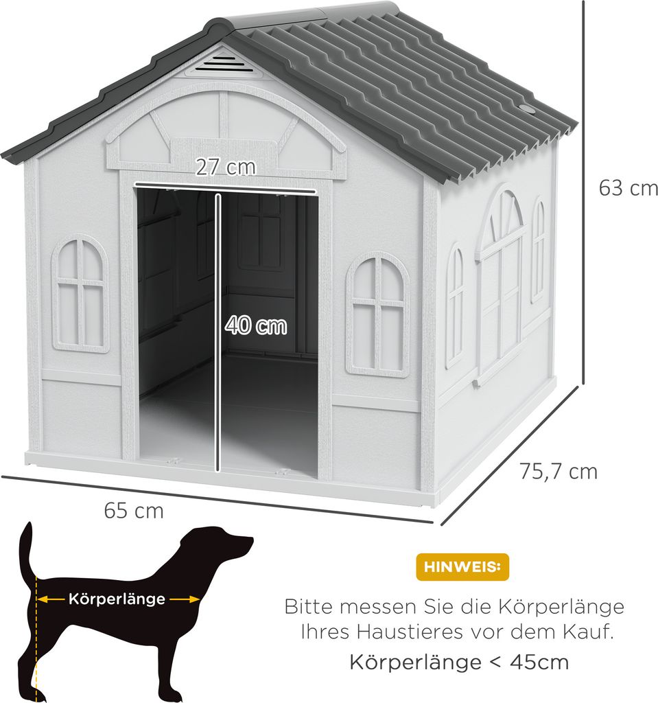 Psí bouda PawHut, bouda pro psy se sedlovou | Kaufland.cz