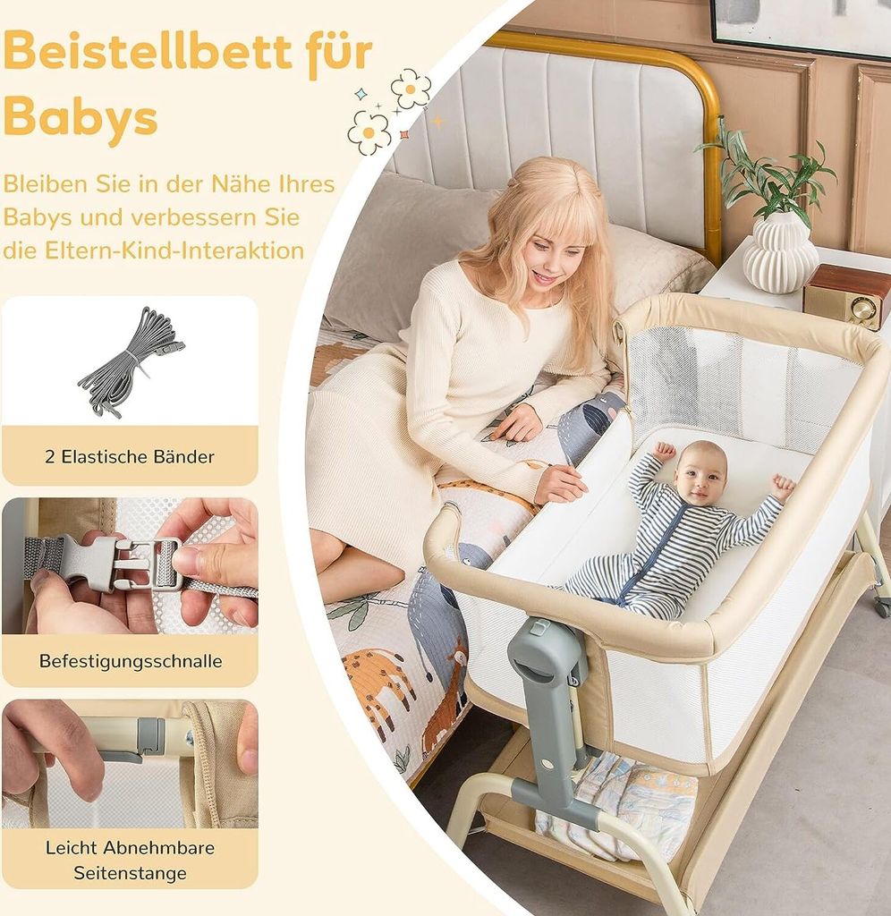 3 in 1 Baby Beistellbett, 90 × 55cm Reisebett | Kaufland.de