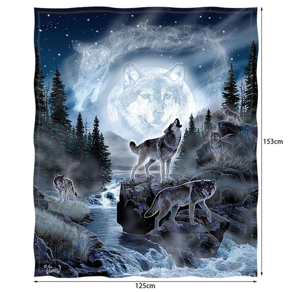 125*153cm Fleecedecke Wolf Muster | Kaufland.de
