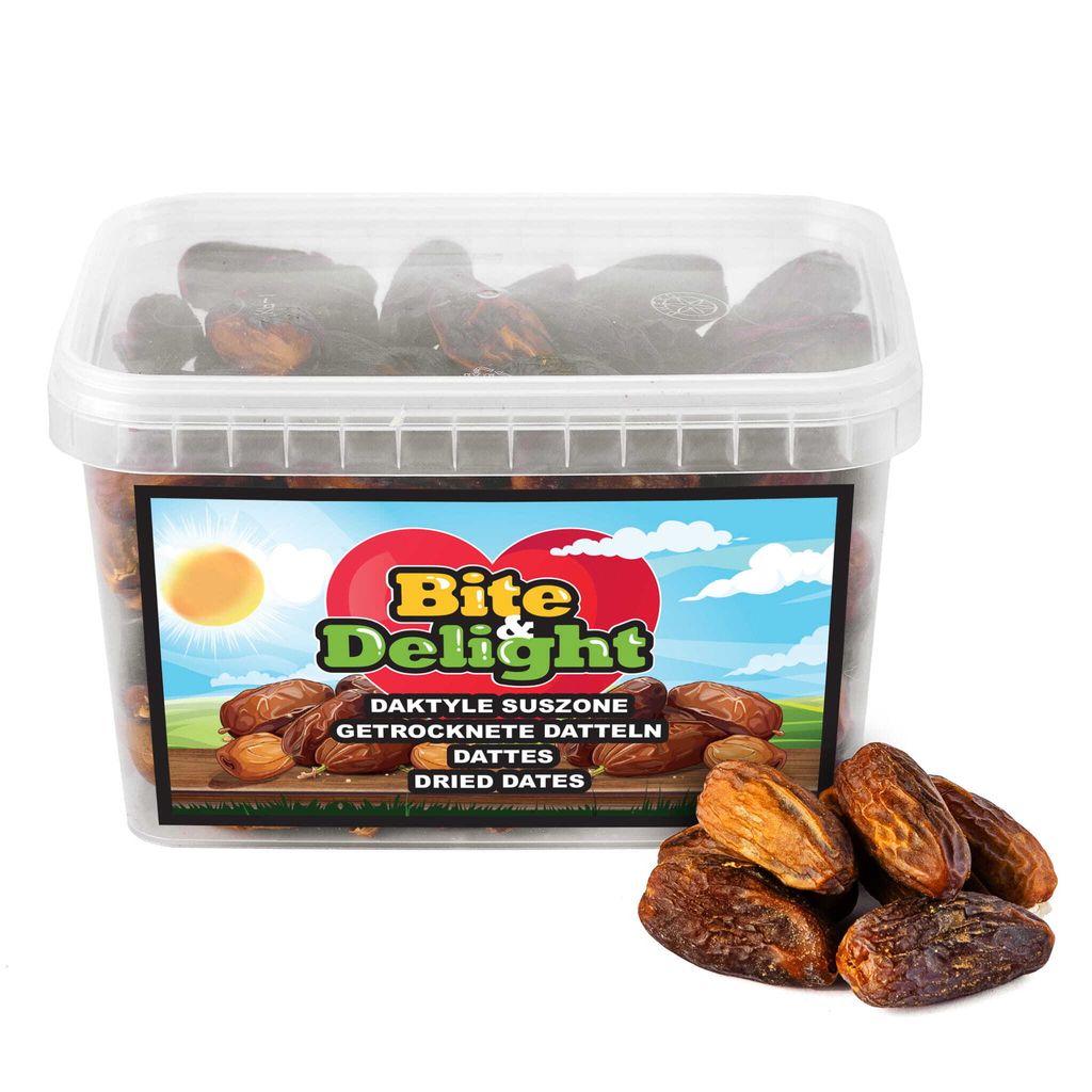 Bite&Delight Sušené datle 1,25 kg/2500 ml - 100% přírodní,