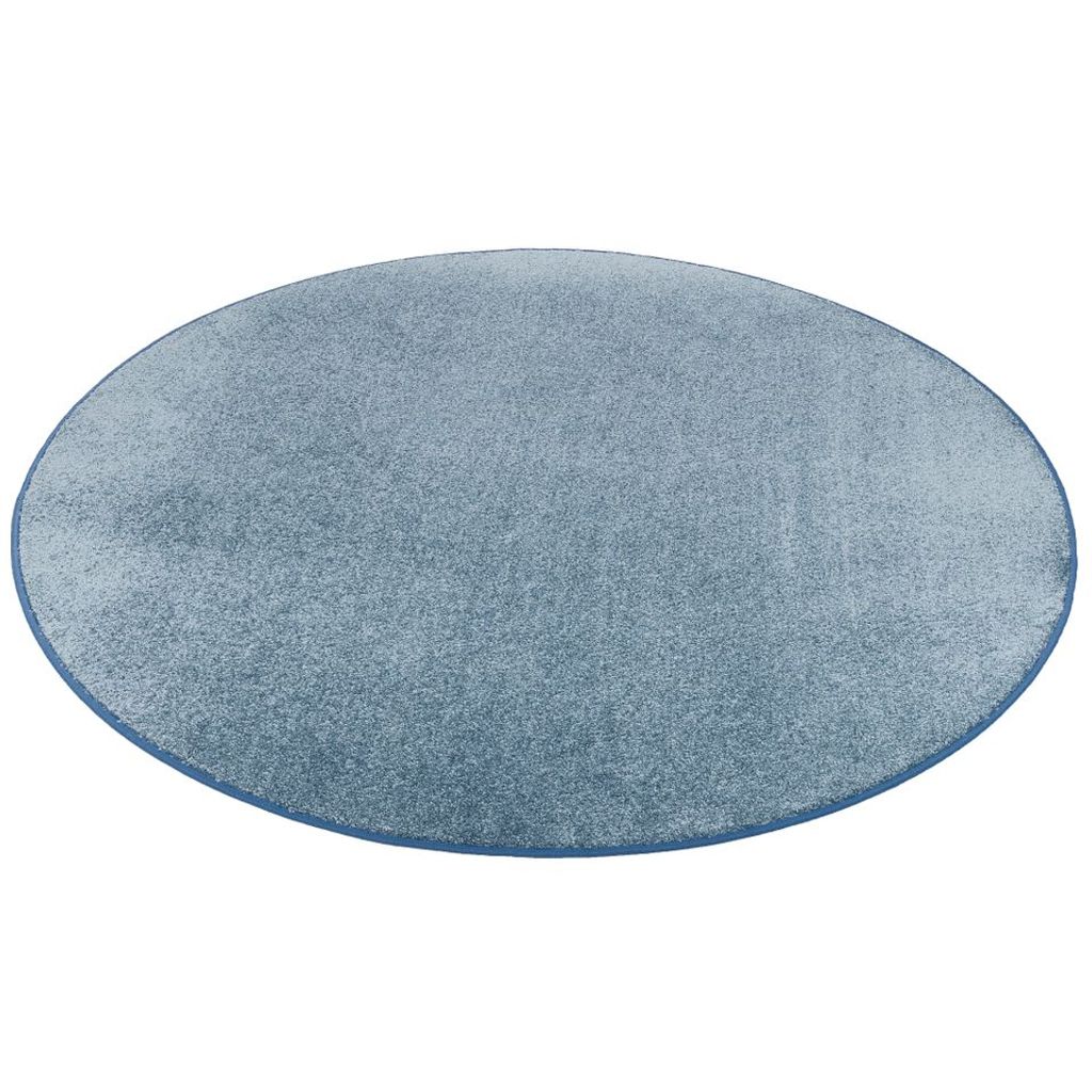 Hochflor Velours Teppich Luna Blau Rund, | Kaufland.de