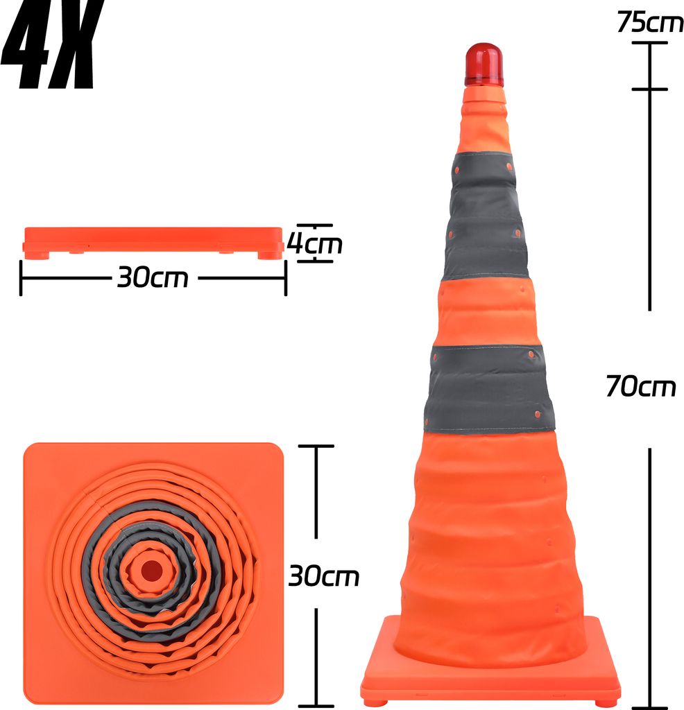 YUENFONG Warnleitkegel Pylon Faltbare 70cm,4 | Kaufland.de