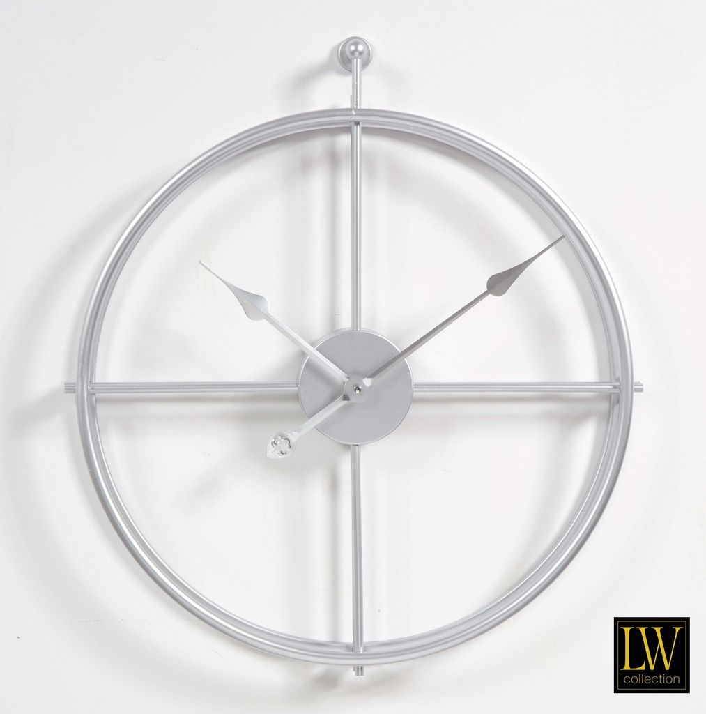 LW Collection Wanduhr Alberto silber 52cm - | Kaufland.de
