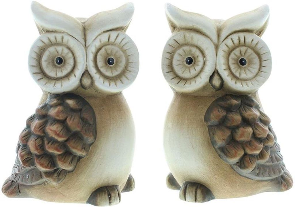 2 Deko-Eulen aus Terracotta, braun, 12 cm | Kaufland.de