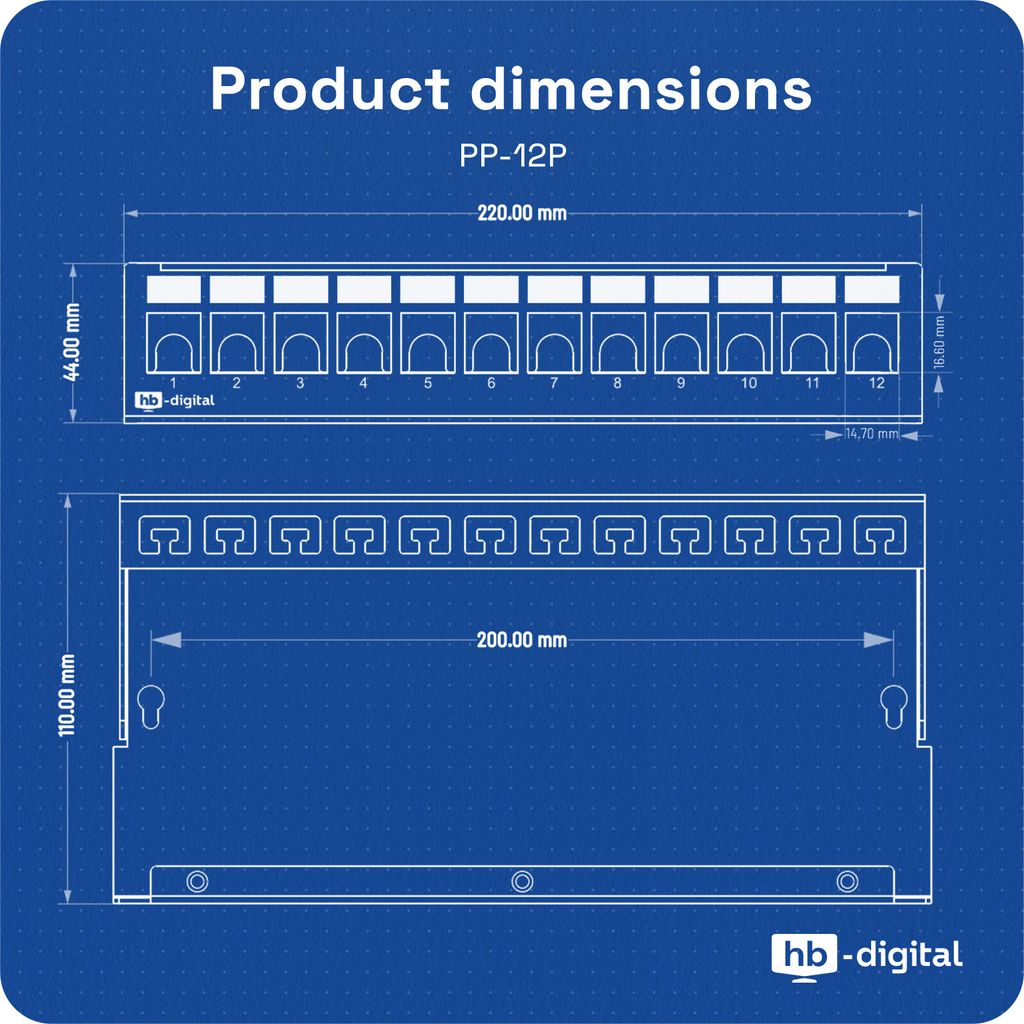 hb-digital Patch Panel 12 Port mit 12 x | Kaufland.de