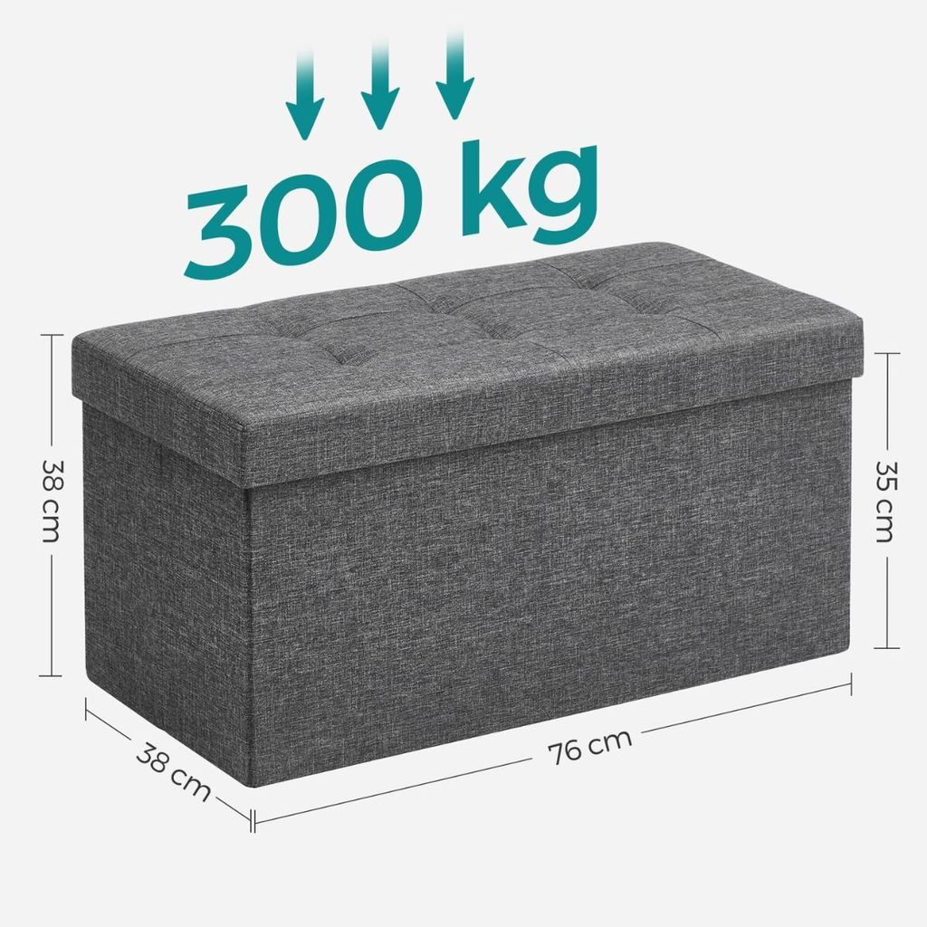 Prošívaný box puf tmavě šedý 76 cm | Kaufland.cz