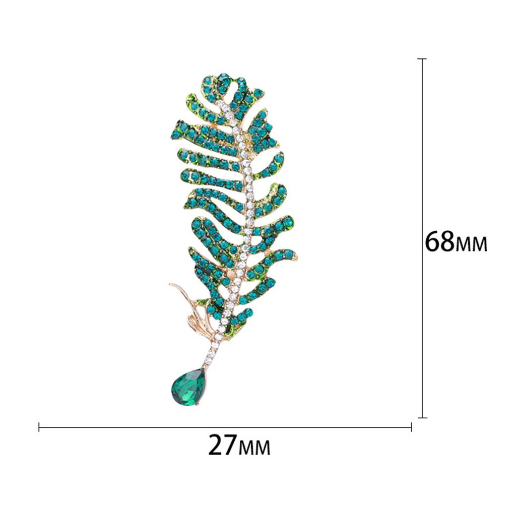 Brosche Pin Feder Strass Schmuck Shining Leaf | Kaufland.de