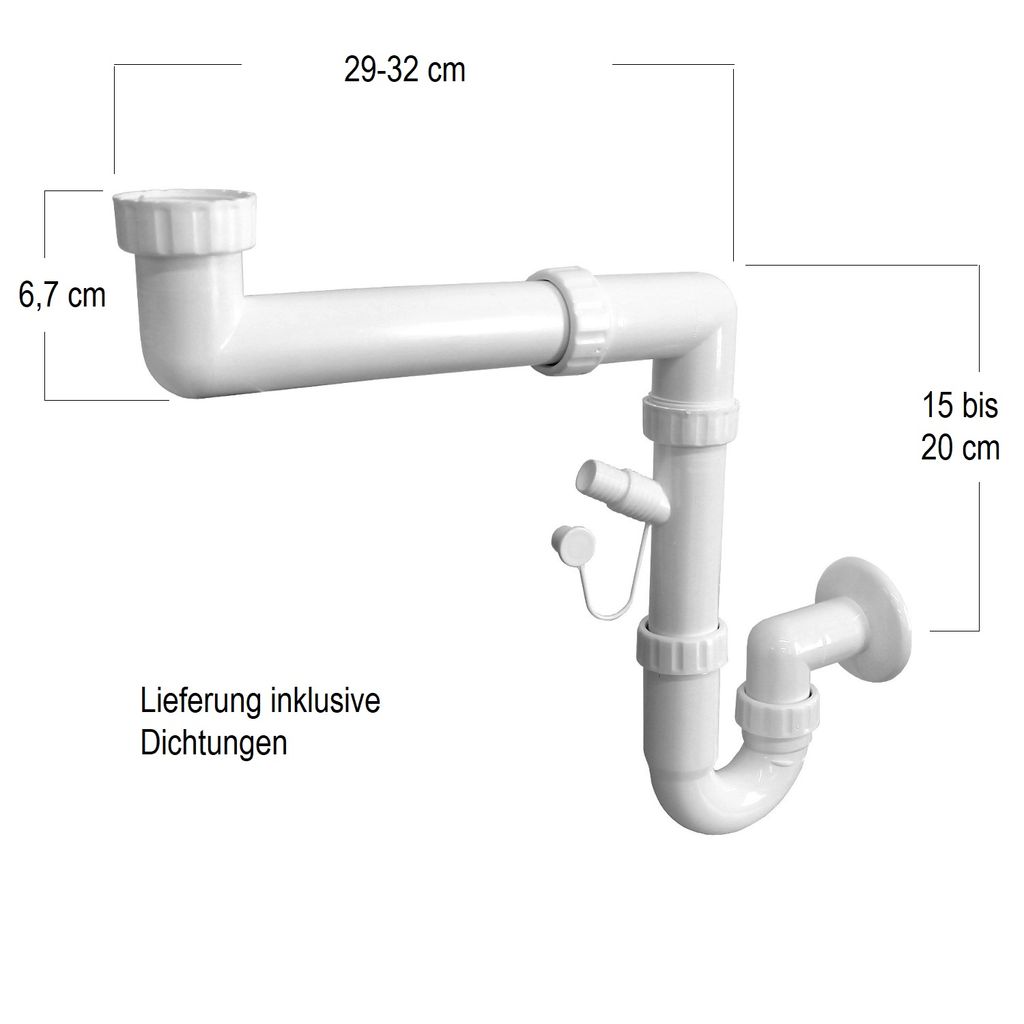 Raumsparsiphon weiß Kunststoff Siphon Spüle | Kaufland.de