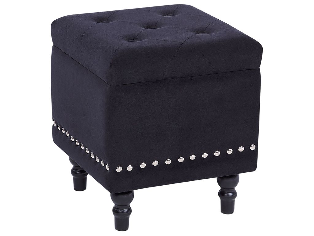 Hocker Schwarz Samt Silber Metall mit | Kaufland.de