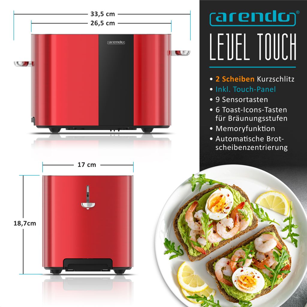 Arendo Toaster 2 Scheiben, Edelstahl, 800W, | Kaufland.de