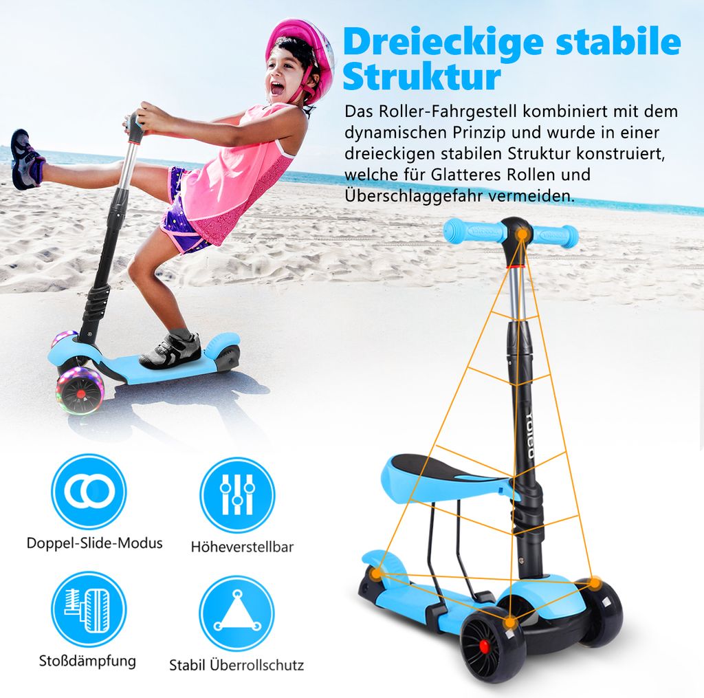 Yoleo Kinderroller mit abnehmbarem Sitz, | Kaufland.de