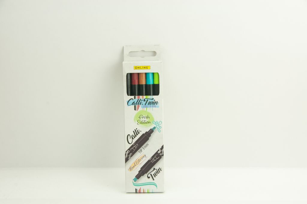 ONLINE® Calli.Twin Double Fresh Brush-Pens farbsortiert, 5