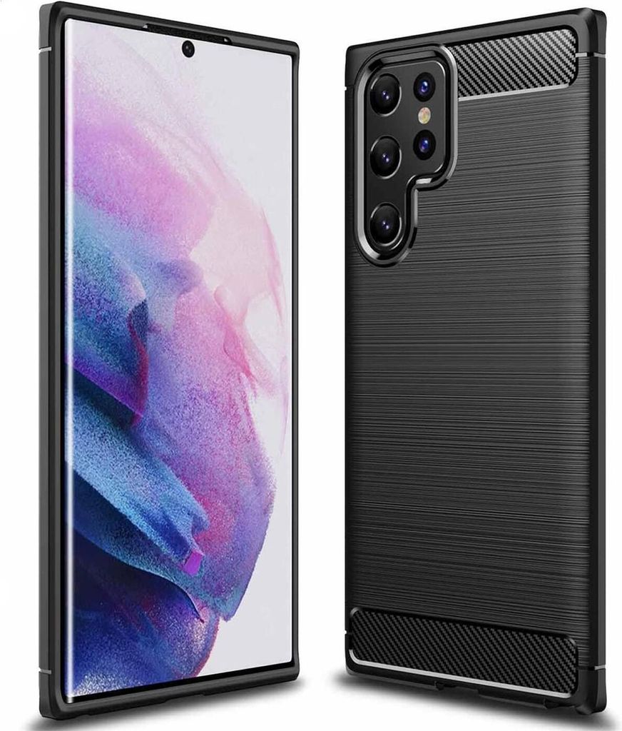 Hülle Carbon für Samsung Galaxy S22 Ultra Schutzhülle Handy
