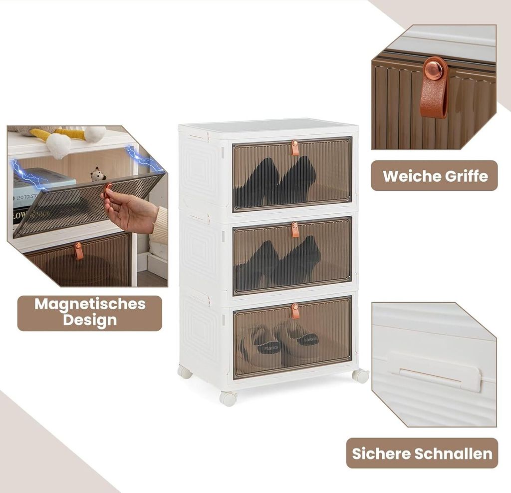 COSTWAY 3-patrové úložné boxy s víkem a | Kaufland.cz