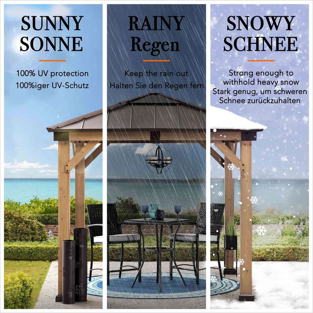 Sunjoy Zedernholz Gazebo / Pavillon 3x3 RAPI | Kaufland.de