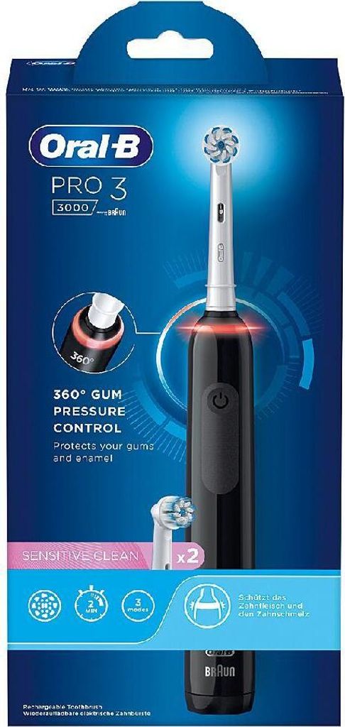 Braun Oral-B PRO 3 3000 Black Sensitive Clean | Kaufland.cz