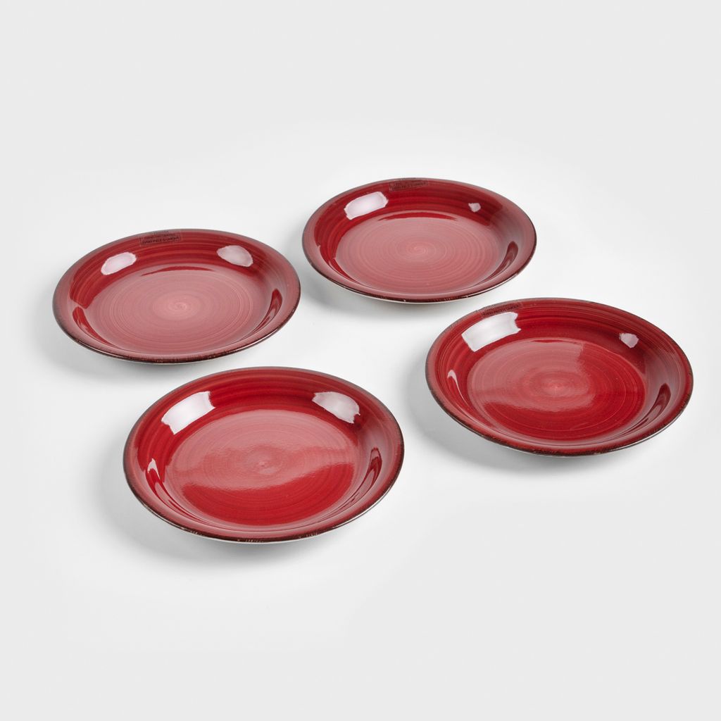 Sada talířů 4 ks, červená, 19 cm, OBLAN | Kaufland.cz