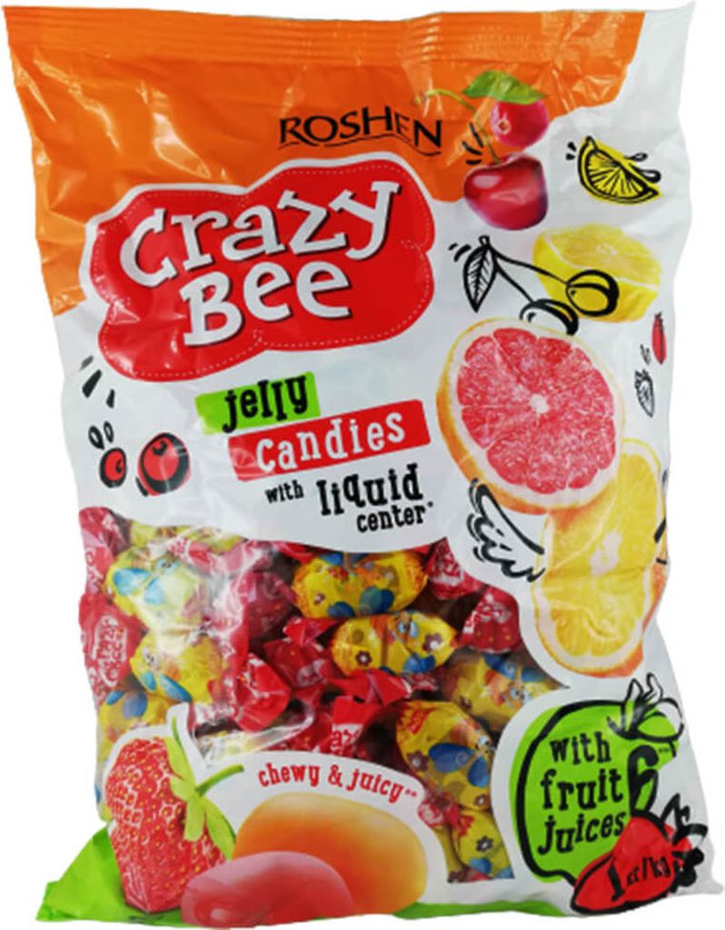 Roshen Crazy Bee Ovocná želatinová náplň 1 kg Bonbony