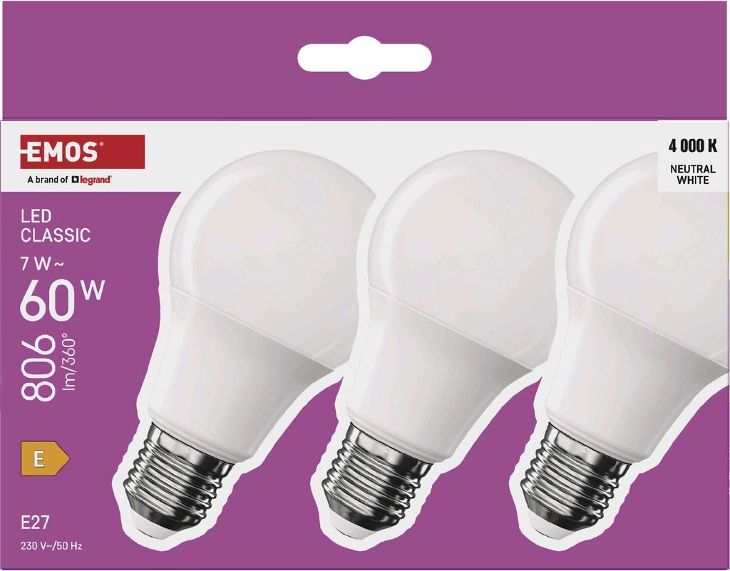 EMOS LED žárovka Classic A60 / E27 / 7 W (60 | Kaufland.cz