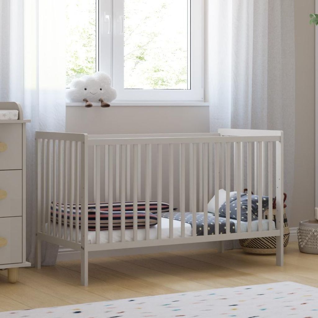 ZEE LUMI Kaschmir Babybett 120x60 cm mit Schutzgitter 2in1