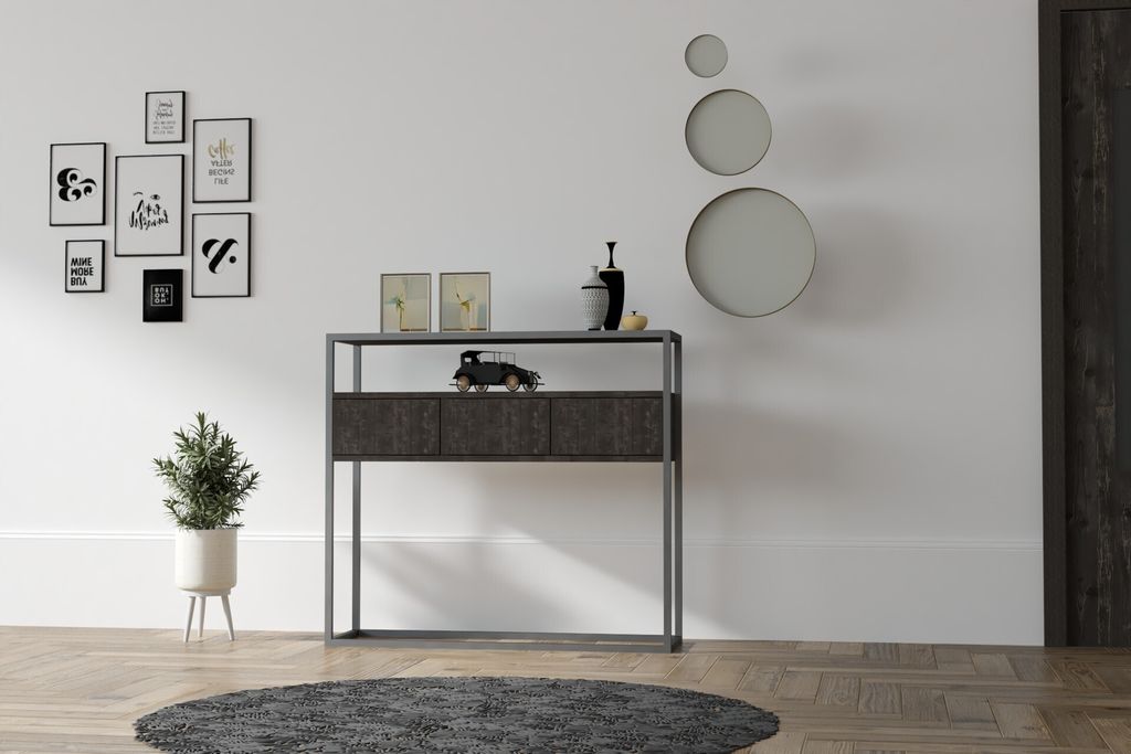 Skye Decor, Guarda - antracit, konzola, antracit, 100 %