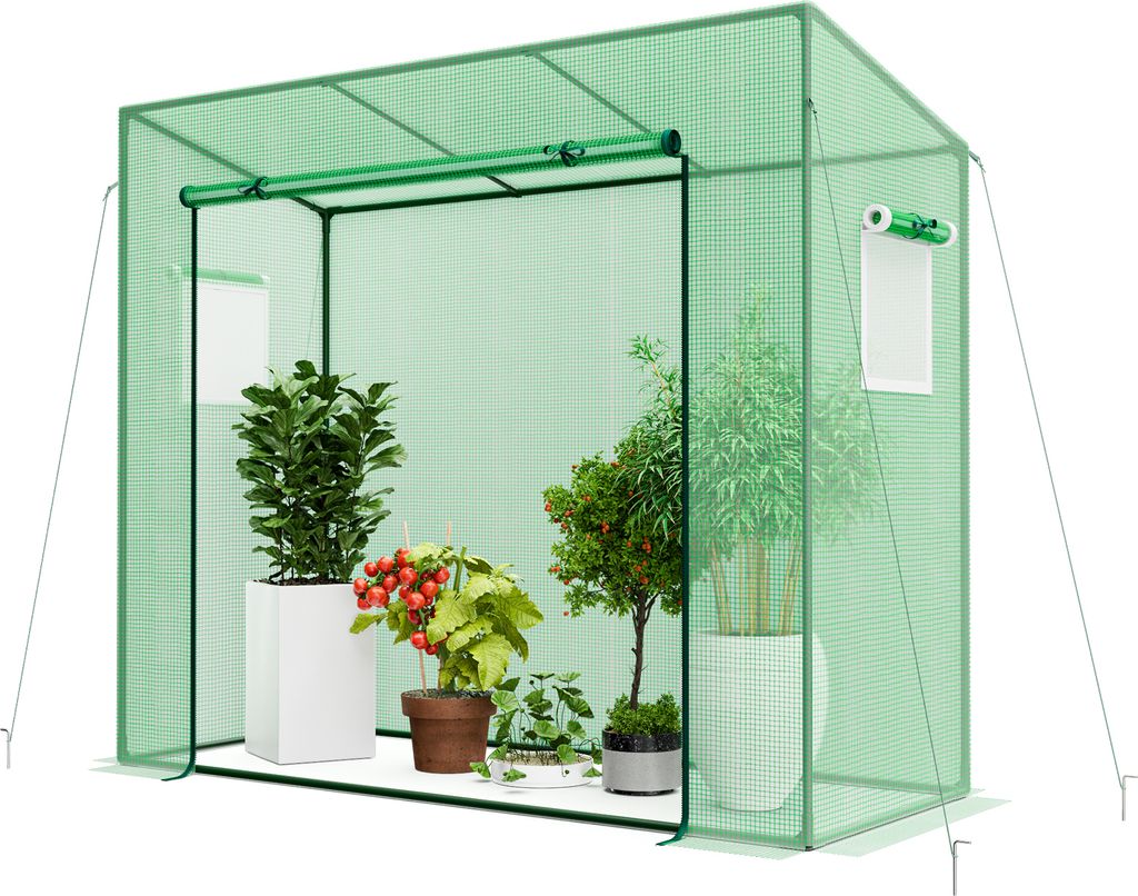 GOPLUS Foliengewächshaus 200 x 77 x 169 cm, begehbares