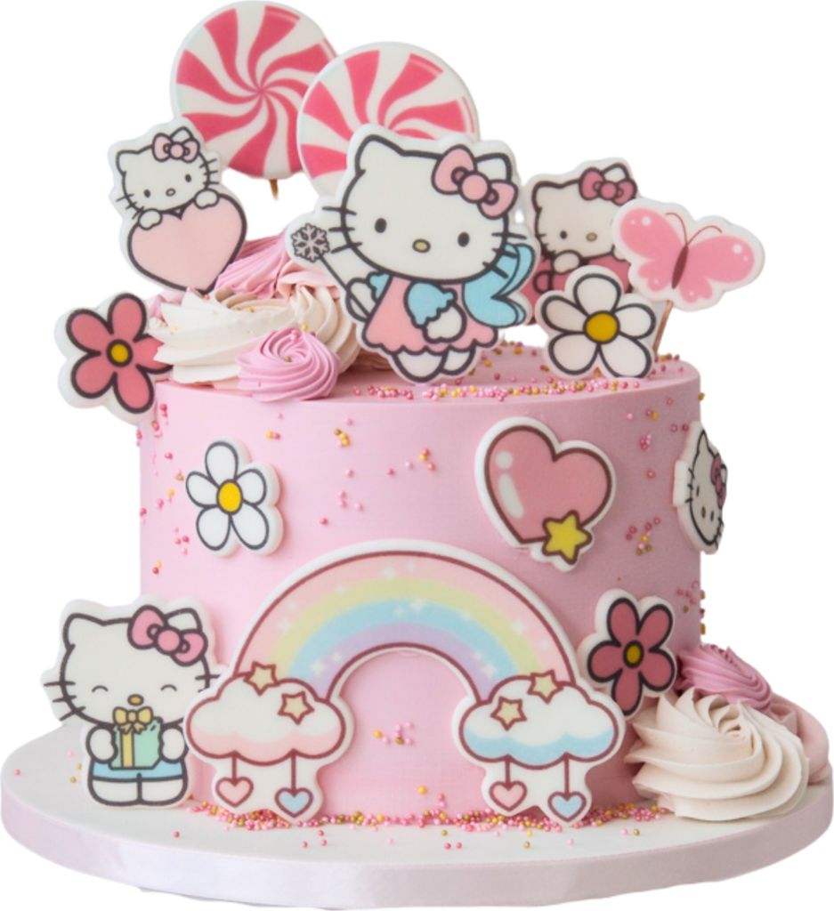 SADA NA DEKORÁCIE DORTOV HELLO KITTY 2D 14 el. Figurky pre