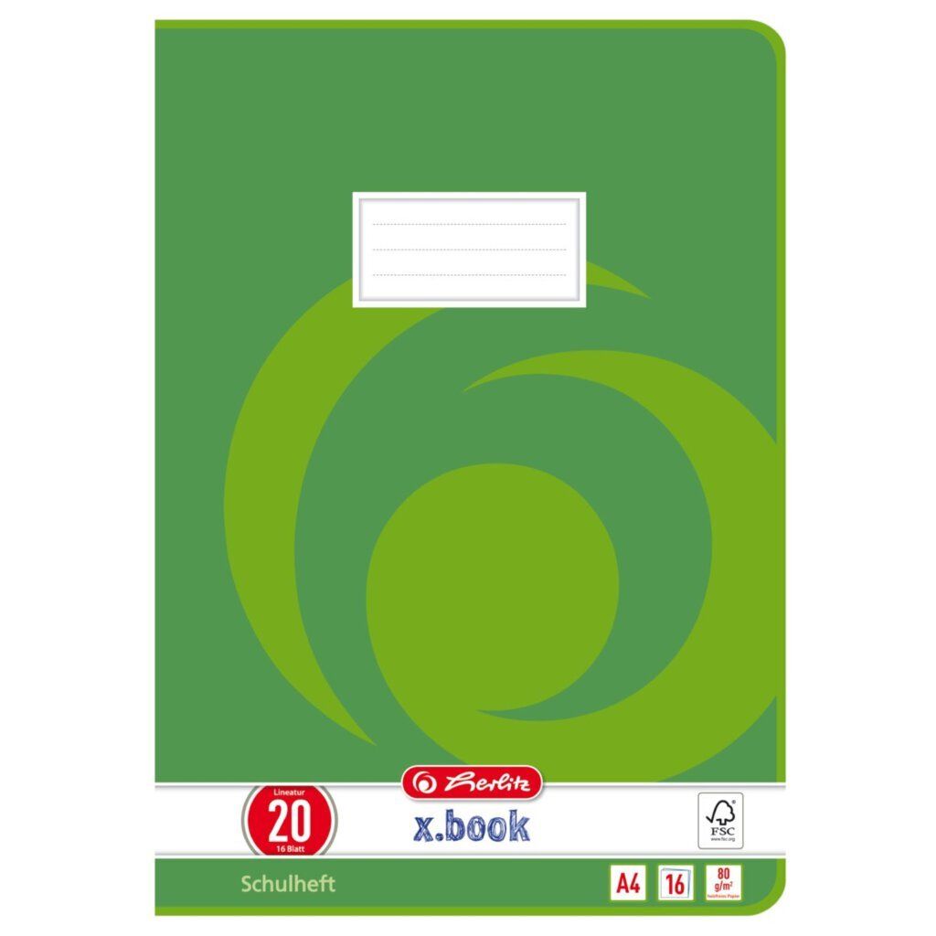 Cahier scolaire Herlitz x.book DIN A4 linéature 20, 16
