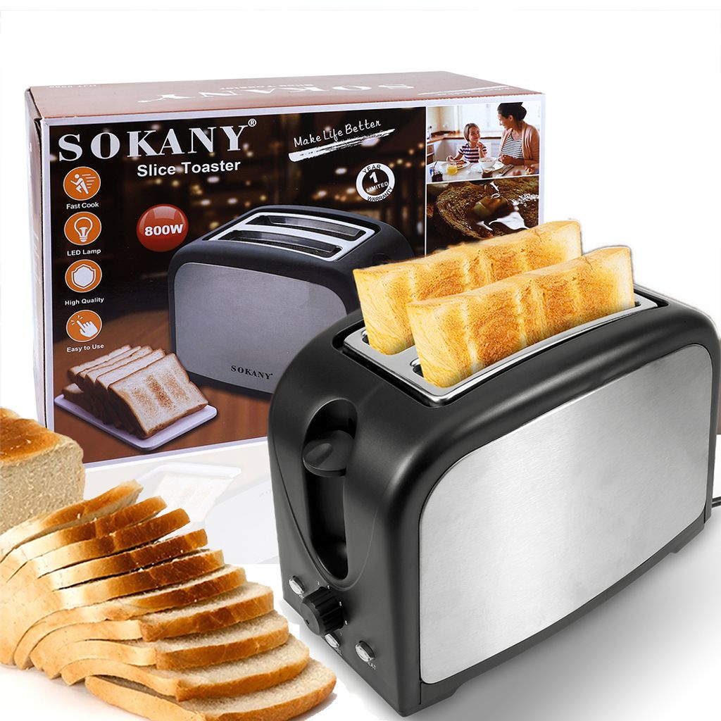 SOKANY Toaster Edelstahl Schwarz, 2 Scheiben | Kaufland.de