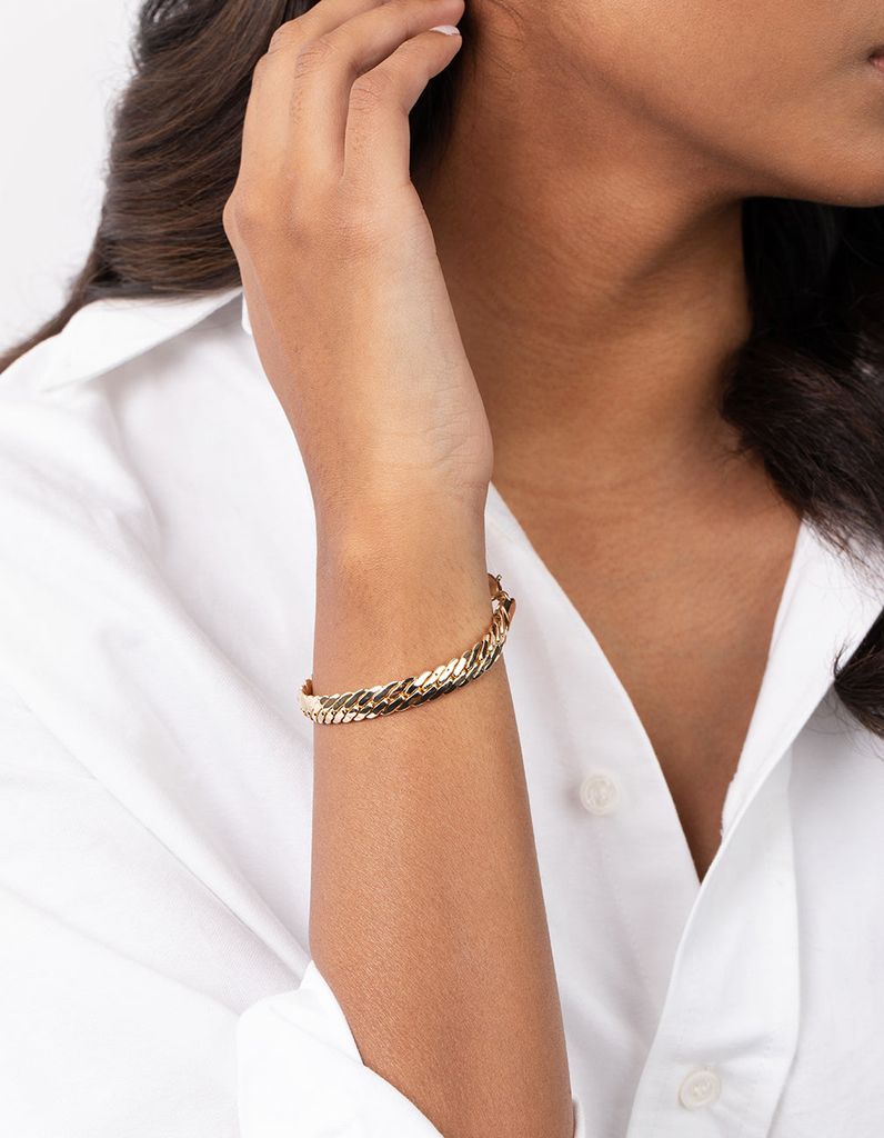 Real Gold Plated Thick Chain Bracelet Armband | Kaufland.de