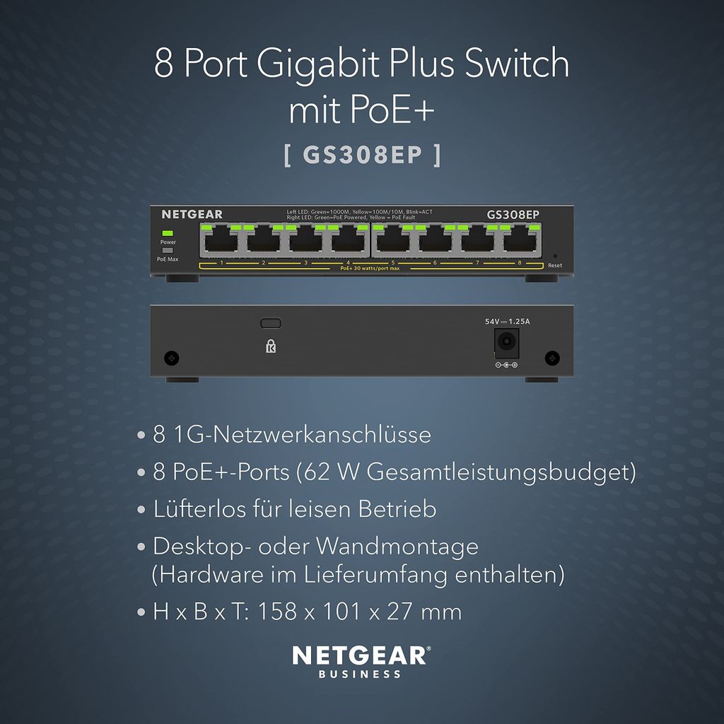 NETGEAR 8PT GE Plus Switch W/POE+ | Kaufland.cz