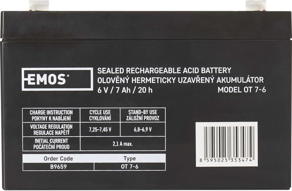 EMOS Bezúdržbový olověný akumulátor 6 V/7 Ah, | Kaufland.cz