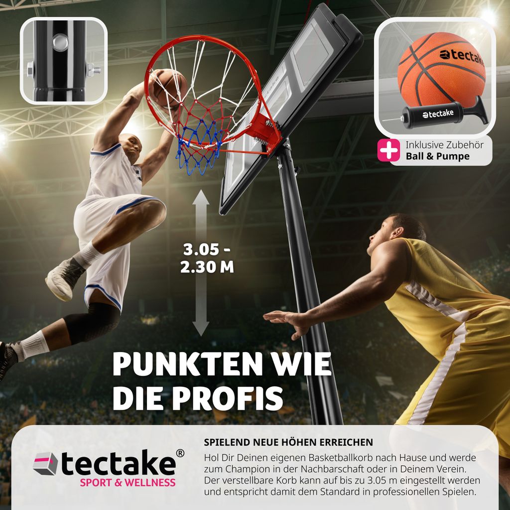 Basketballkorb Dirk, Korbhöhe 230 - 305 cm, | Kaufland.de