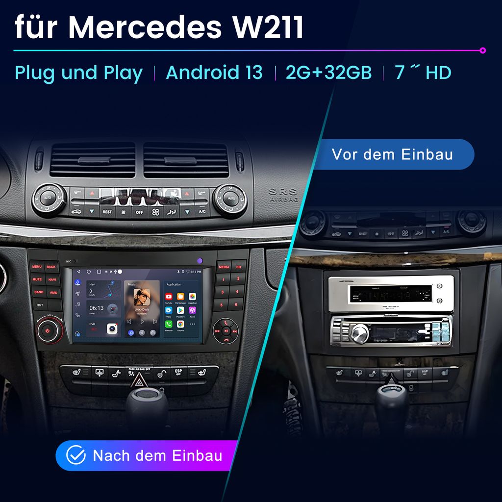 Android autorádio 2+32GB pre Mercedes W211 | Kaufland.sk