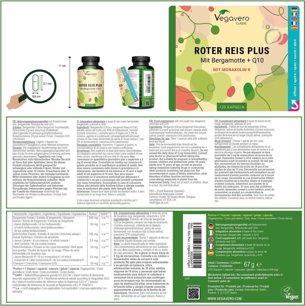 Vegavero Roter Reis Plus | 120 Kapseln | mit | Kaufland.de