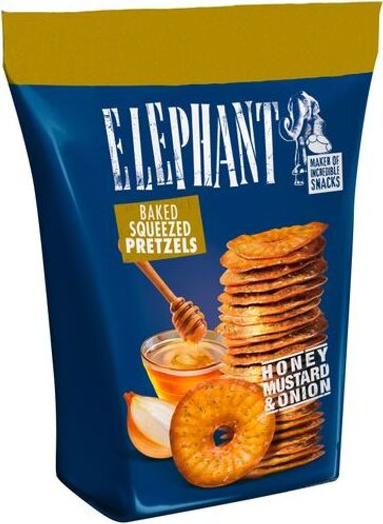Alka Elephant Baked Squeezed Pretzels Honey Mustard Onion
