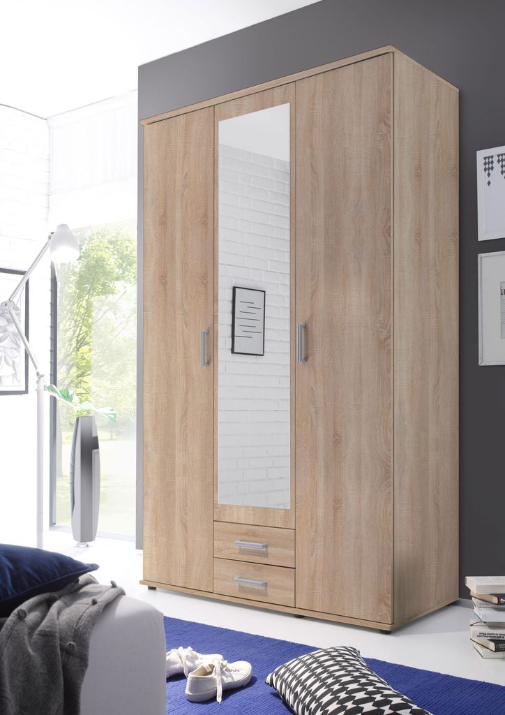 Luxus Kleiderschrank Eiche Sonoma Spiegel 228 Cm Bildbrend5073