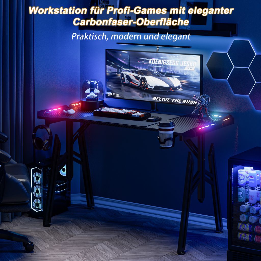 LARS360 M-Beinen Gaming Tisch mit LED, | Kaufland.de