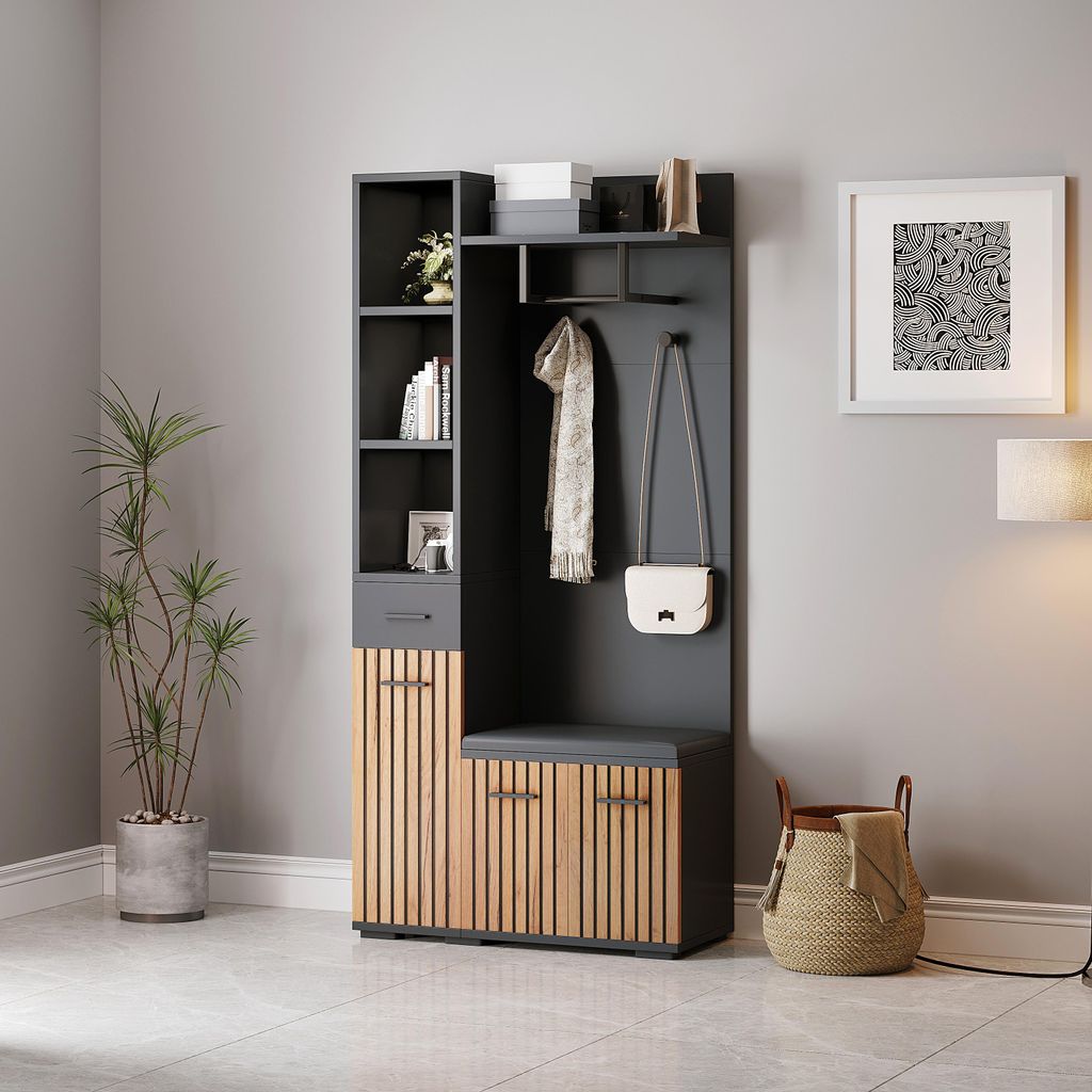 Merax šatníková súprava 7 v 1, kompaktná šatníková skriňa s