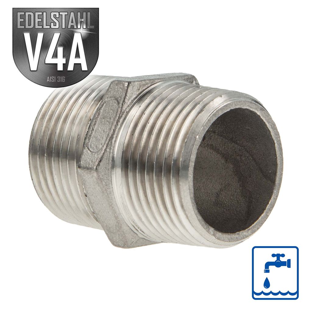 tecuro Doppelnippel Edelstahl V4A (AISI 316), | Kaufland.de