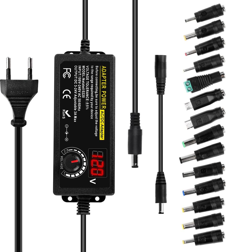 3A 72W Adaptateur secteur universel 3V-24V Réglable