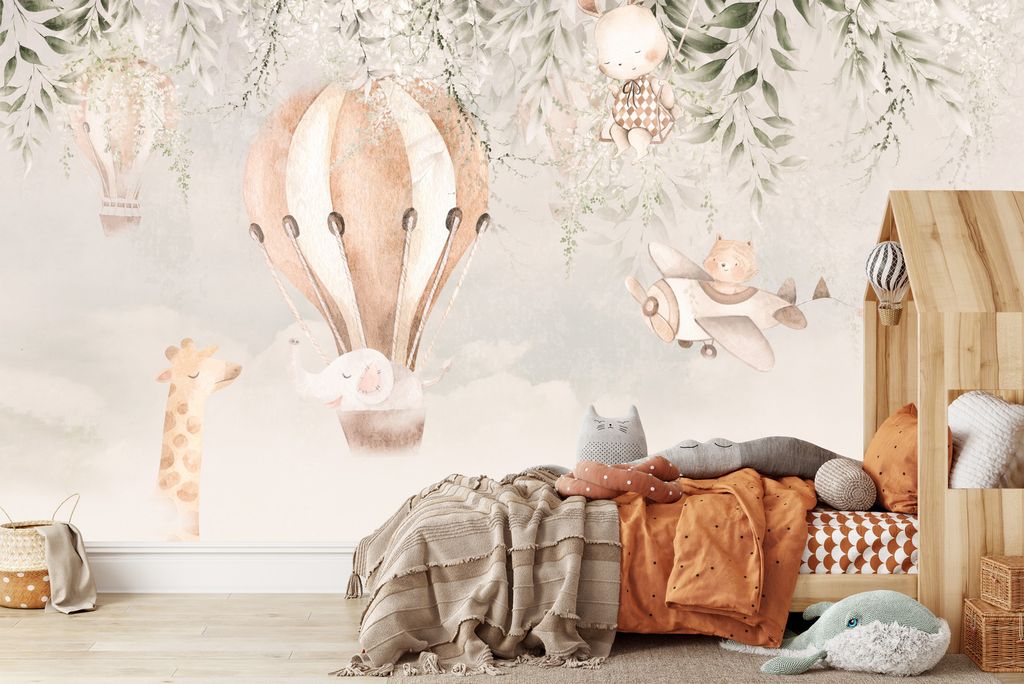 Detské tapety Mraky Zvieratá Balón Listy Boho | Kaufland.sk
